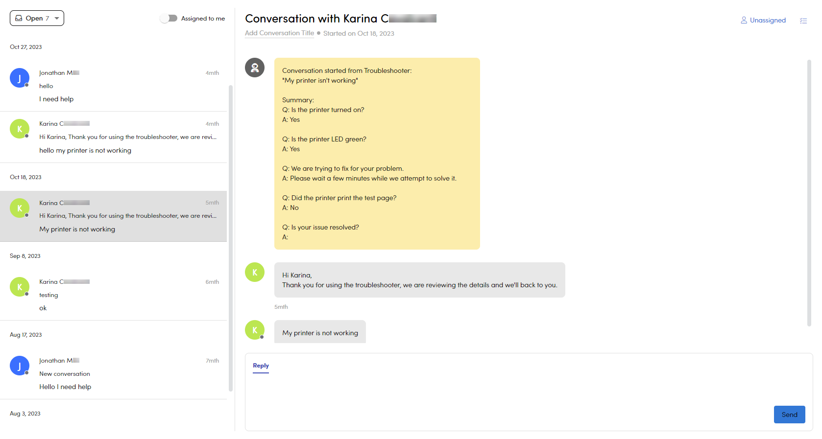 Client Portal conversations